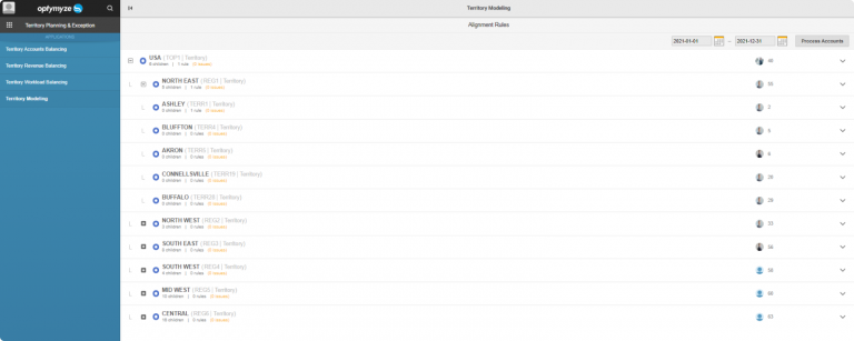 Territory Alignment Rules - Optymyze Apps
